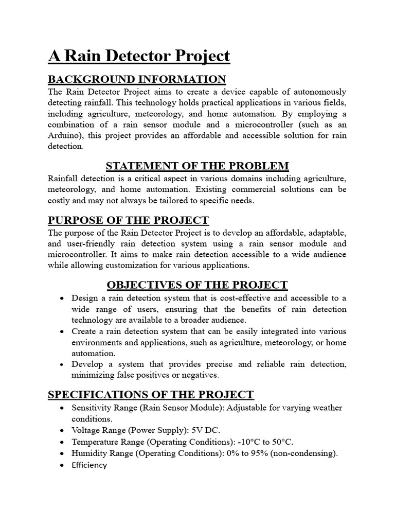 An Arduino Rain Detector Project | PDF