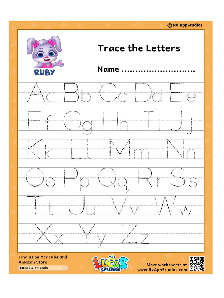 124 Free Printable Worksheets For Kids A Z Alphabet Letter Tracing ...