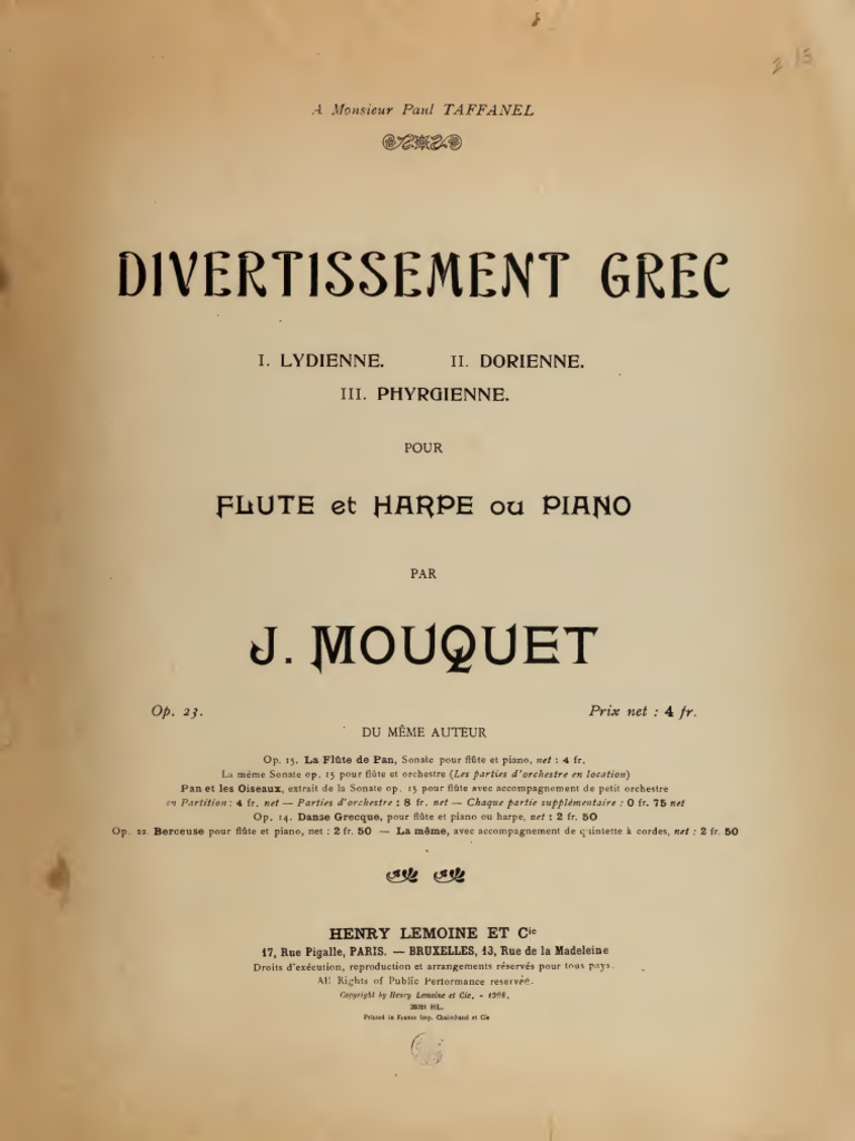 Mouquet-Divertissement Grec | PDF