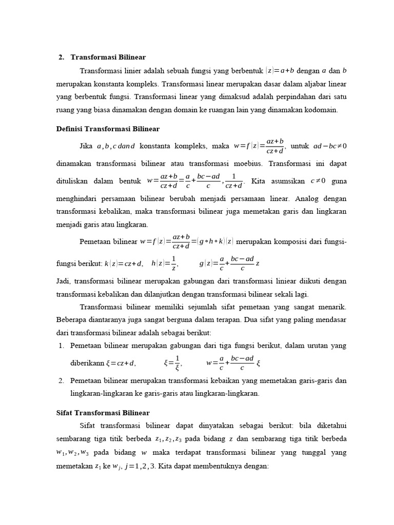 Transformasi Bilinear | PDF