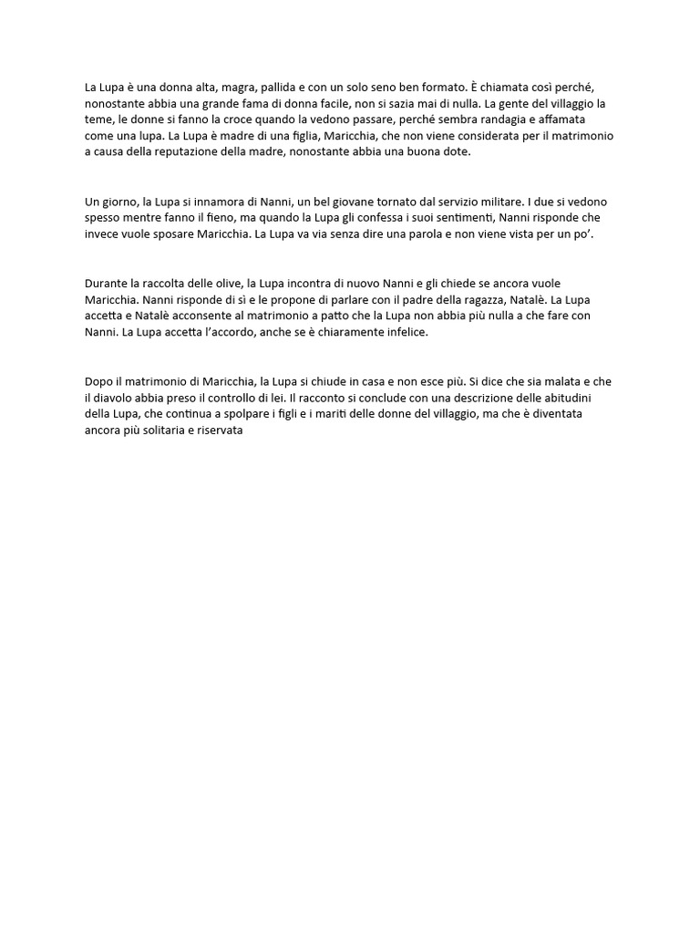 Riassunto La Lupa | PDF