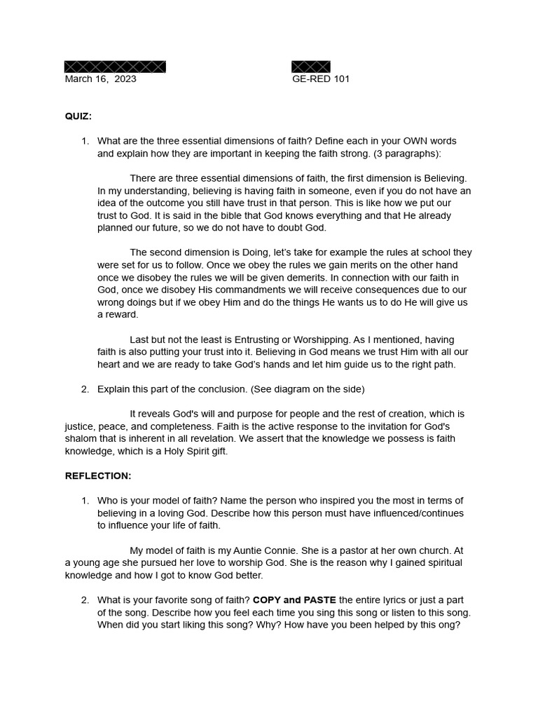 REFLECTION | PDF | Faith | God