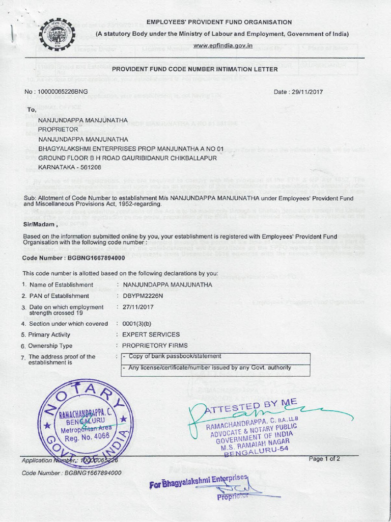 Epf Registration | PDF | Pension | Economy Of India