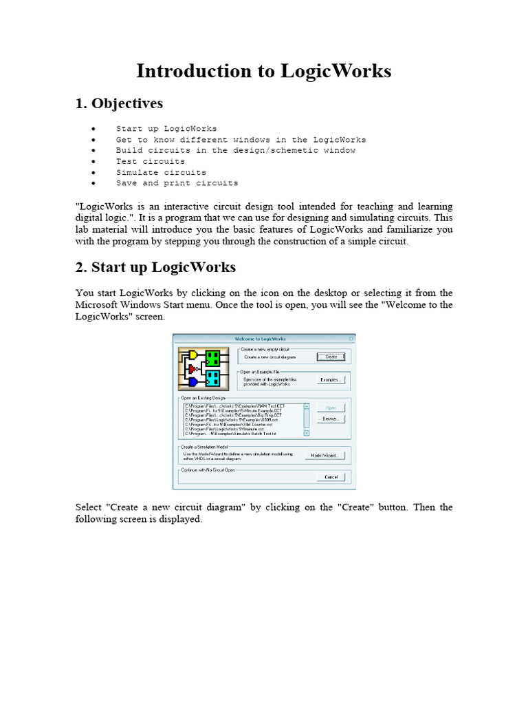 Introduction To LogicWorks | PDF | Window (Computing) | Electronic Circuits