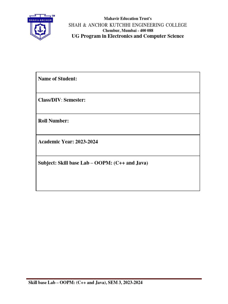 REVISED OOPM Lab expt 1 to 11 | PDF | C++ | Object (Computer Science)