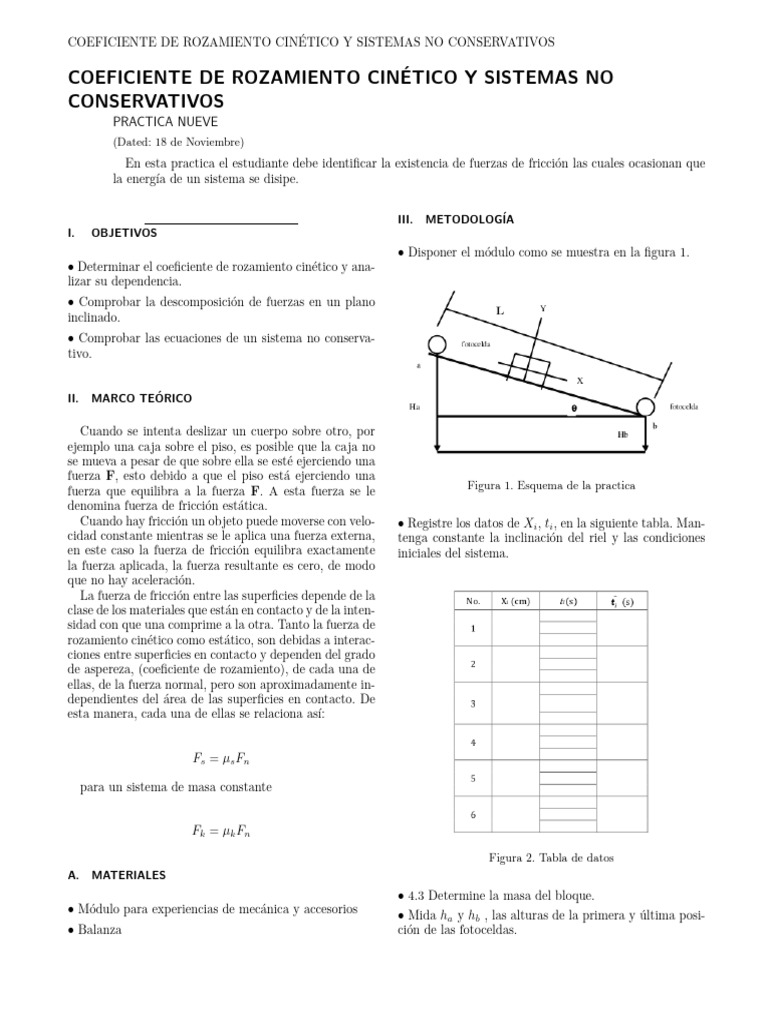 Practica Friccion | PDF | Fricción | Fuerza