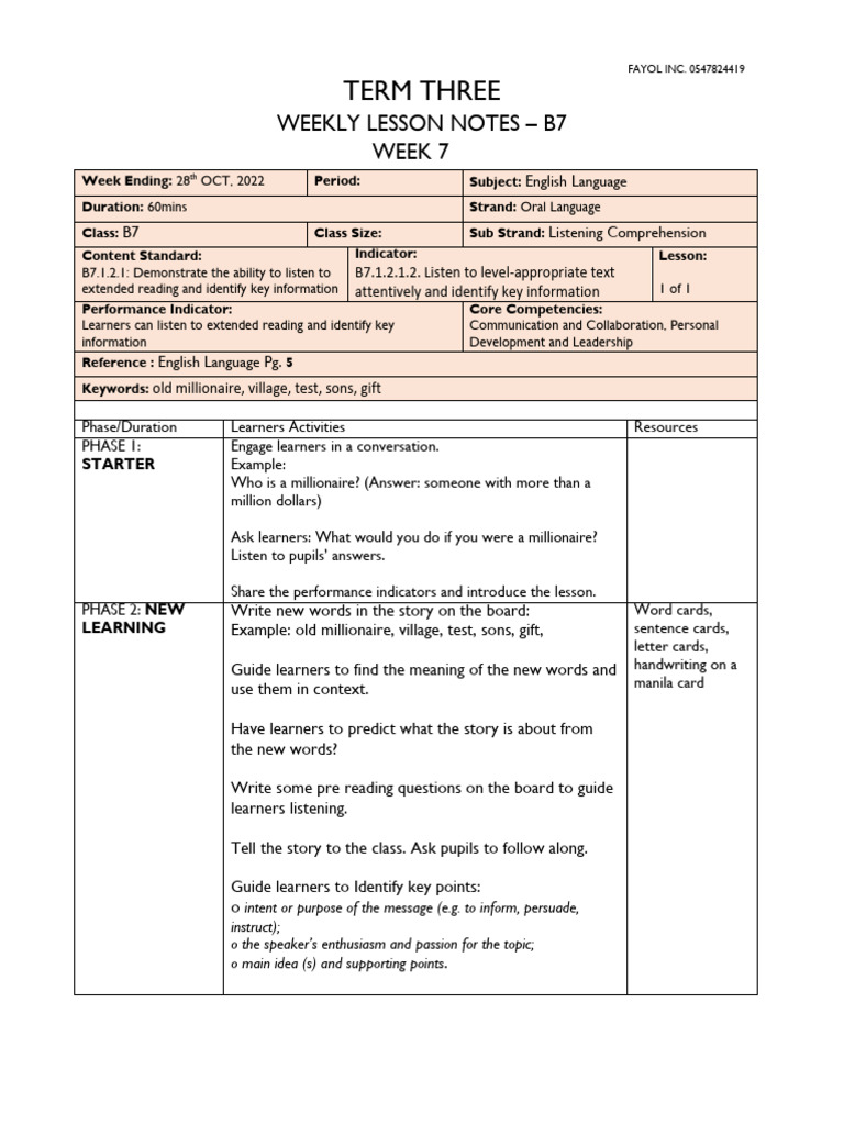 Basic 7 Term 3 Week 7 English | PDF