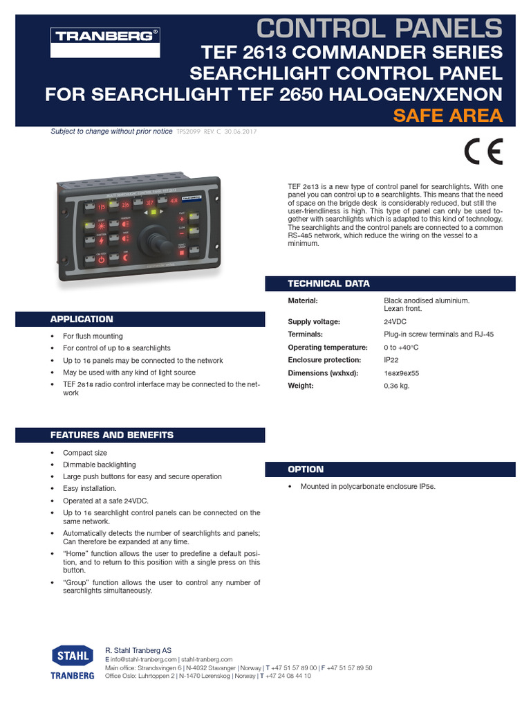 TEF 2613 Searchlight Control Panel | PDF | Technology & Engineering