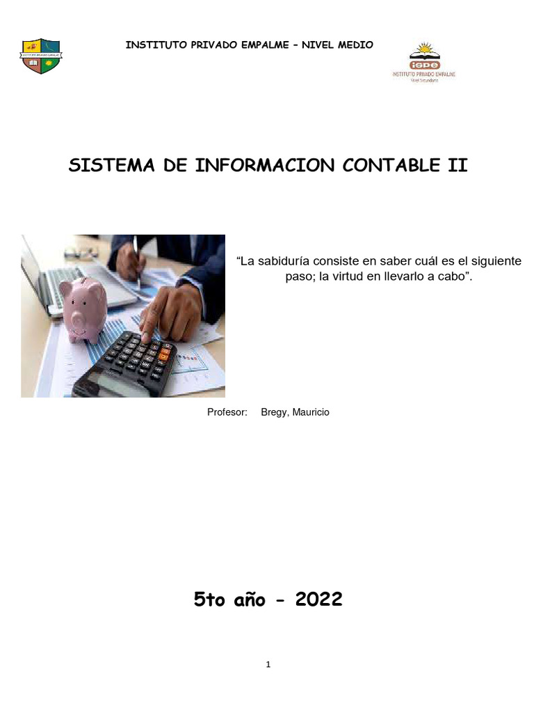 5to Año B Apunte Sistema de Inf Contable II - 2022 | PDF