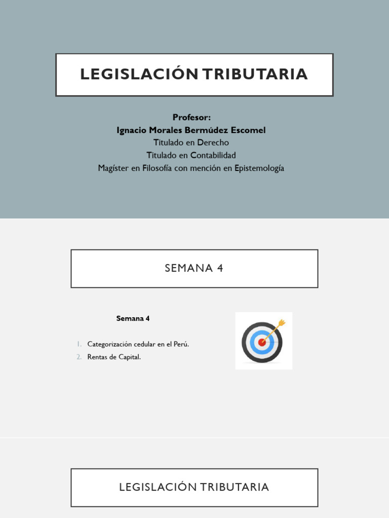 Clase 4 - Legislación Tributaria | PDF | Impuestos | Impuesto sobre la renta
