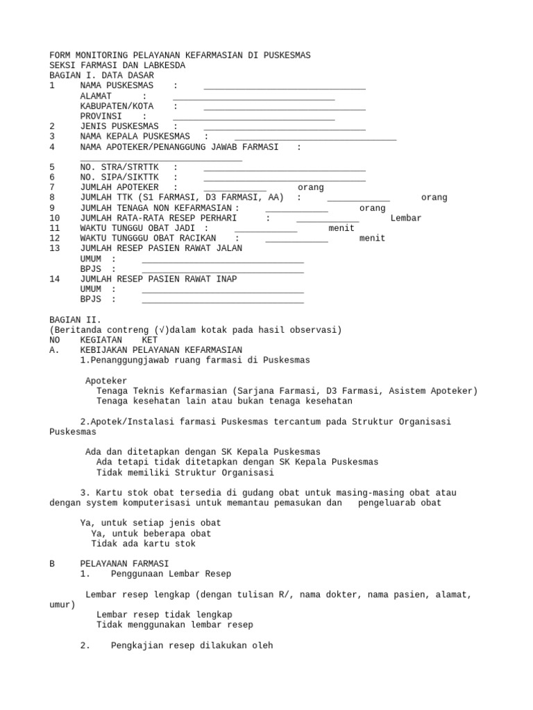 Monitoring Pelayanan Kefarmasian | PDF