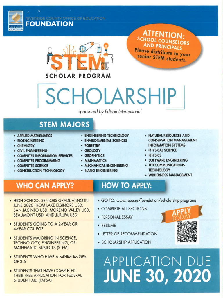 Rcoe Stem Scholar Program | PDF