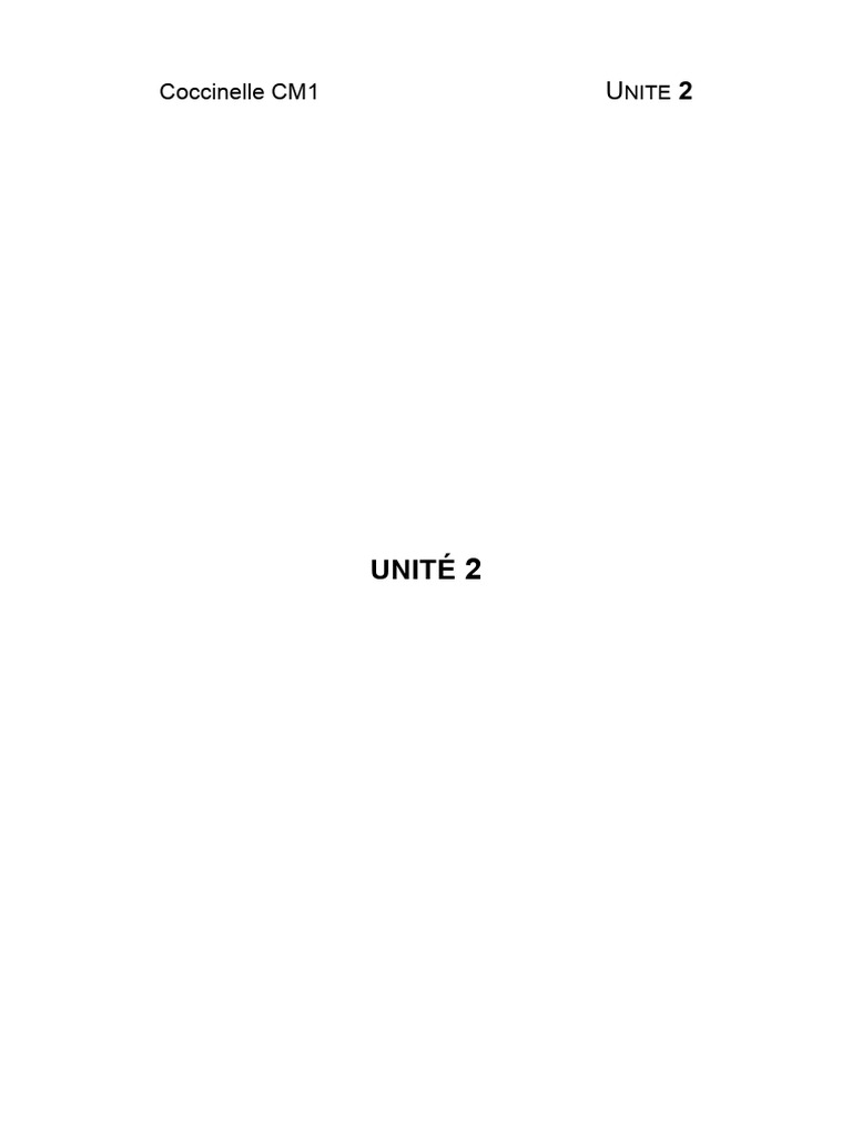 Guide CM1 Unité 2 | PDF