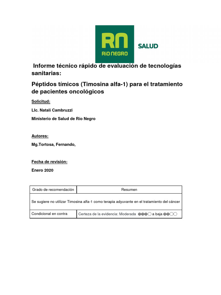 Timosina Rionegro Ets | PDF | Sistema inmune | Medicamentos con receta