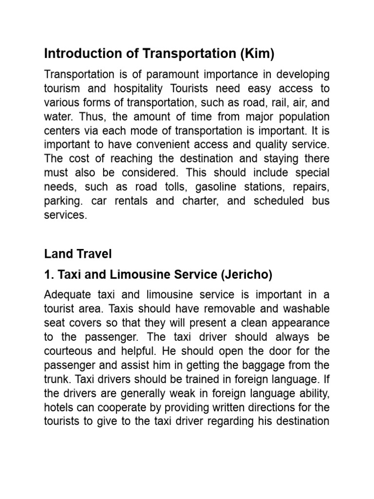 Introduction of Transportation | PDF | Bus | Cruise Ship