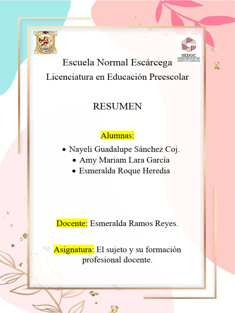 Resumen 1 | PDF | Maestros | Enseñando