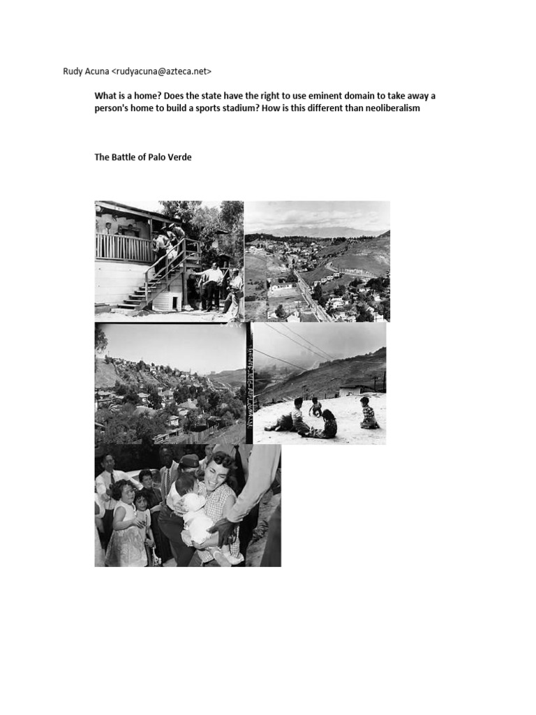 Rudy Acuna - The Battle of Palo Verde (Chavez Ravine) | PDF