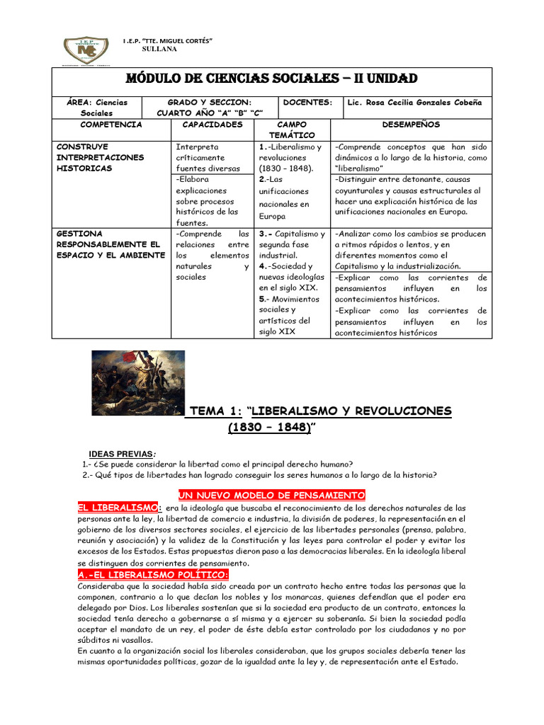 Modulo de CC - SS. 4to. DE LA 2 UNIDAD | PDF