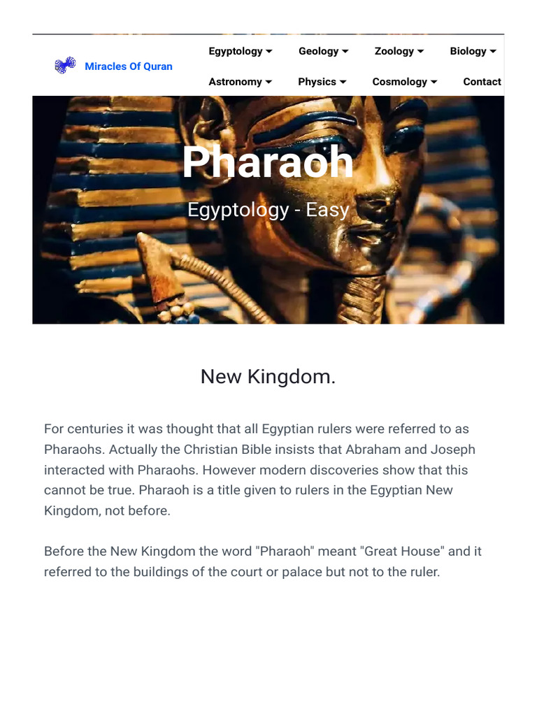 Pharaoh in Quran. | PDF