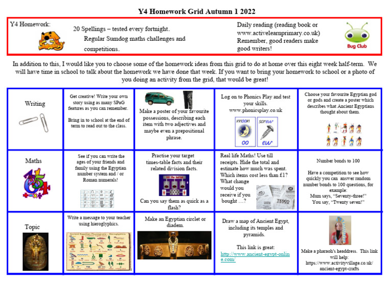 Ancient Egypt Homework Ideas | PDF