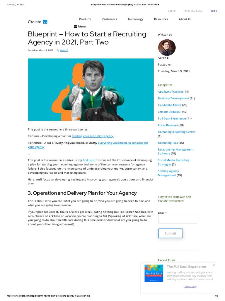 Blueprint for Starting a Recruiting Agency | PDF | Recruitment | Taxes