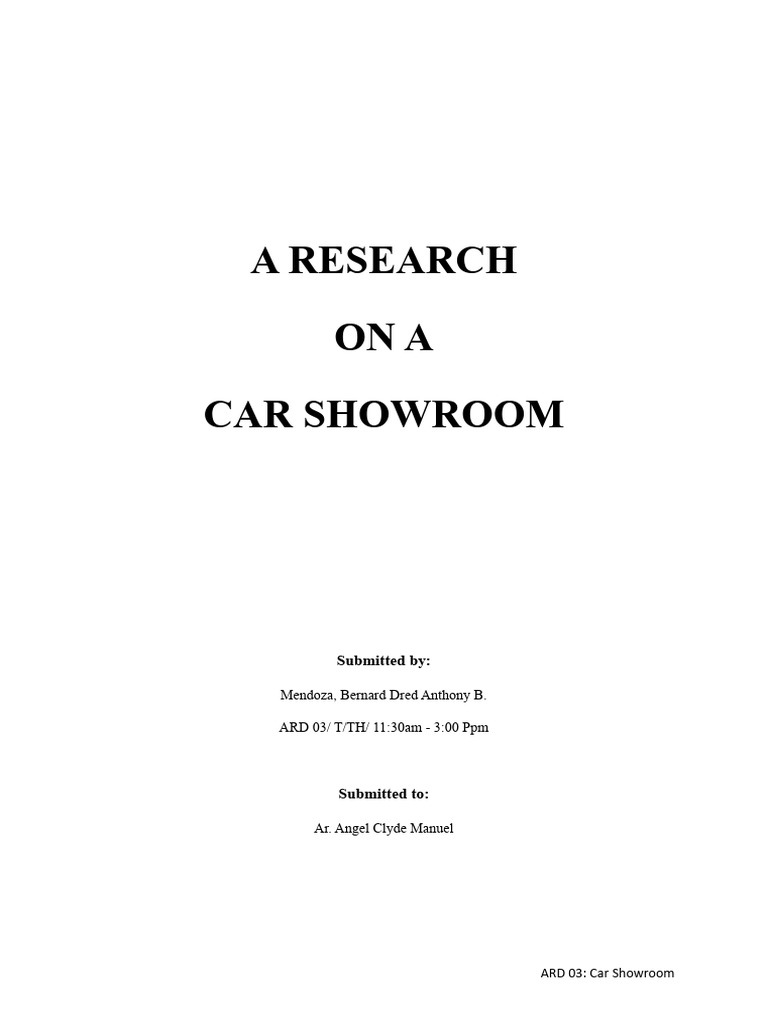 Car Showroom Research | PDF