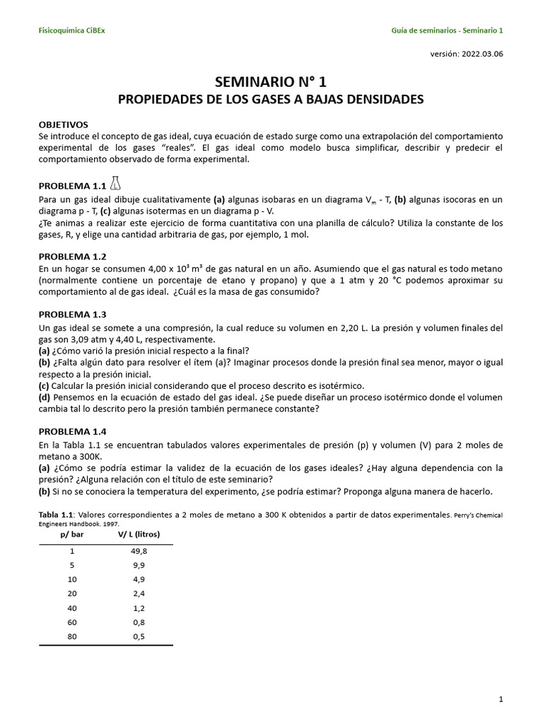 FQ - CIBEX - Seminario 1 | PDF