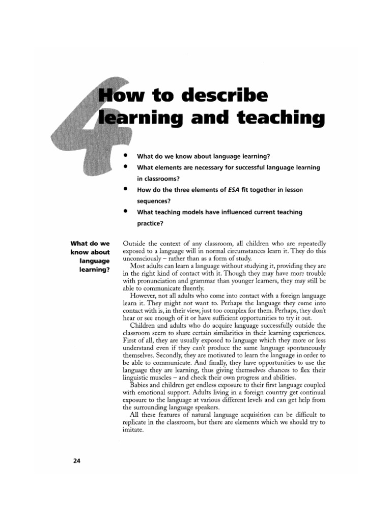 How to describe learning and teaching | PDF