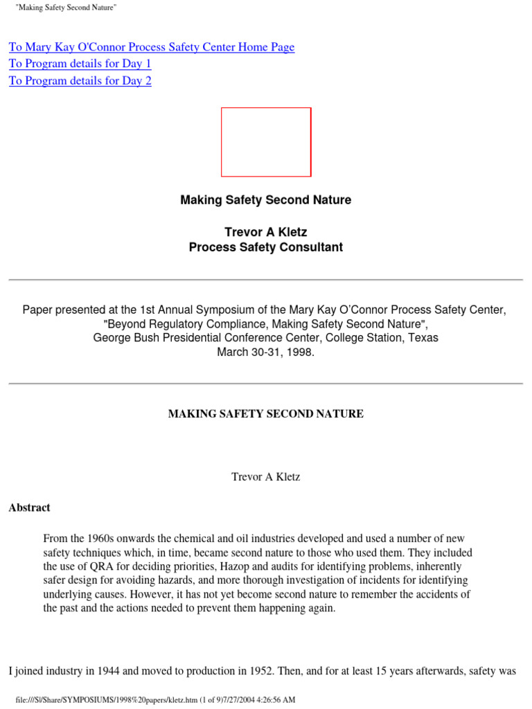 Kletz, Trevor | PDF | Risk | Hazards