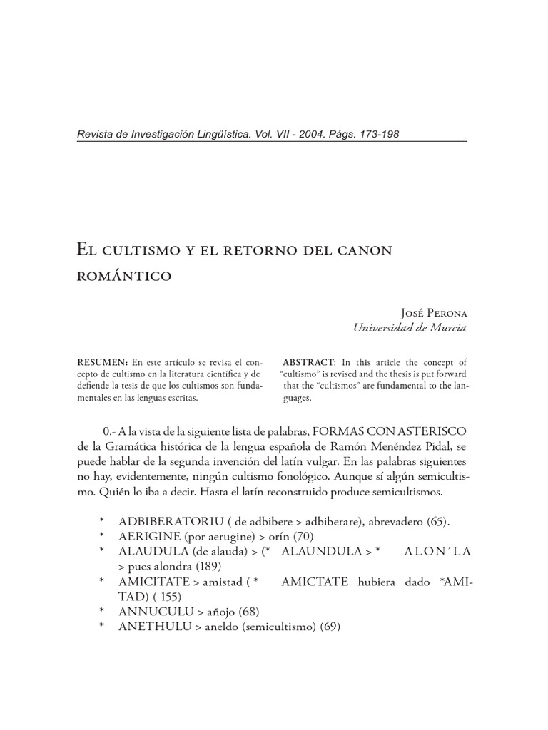 Cultismo | PDF | latín | Gramática