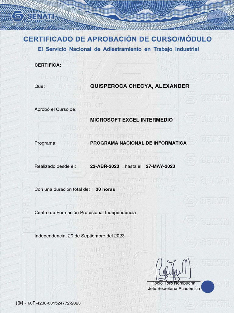 Certificado Senati | PDF