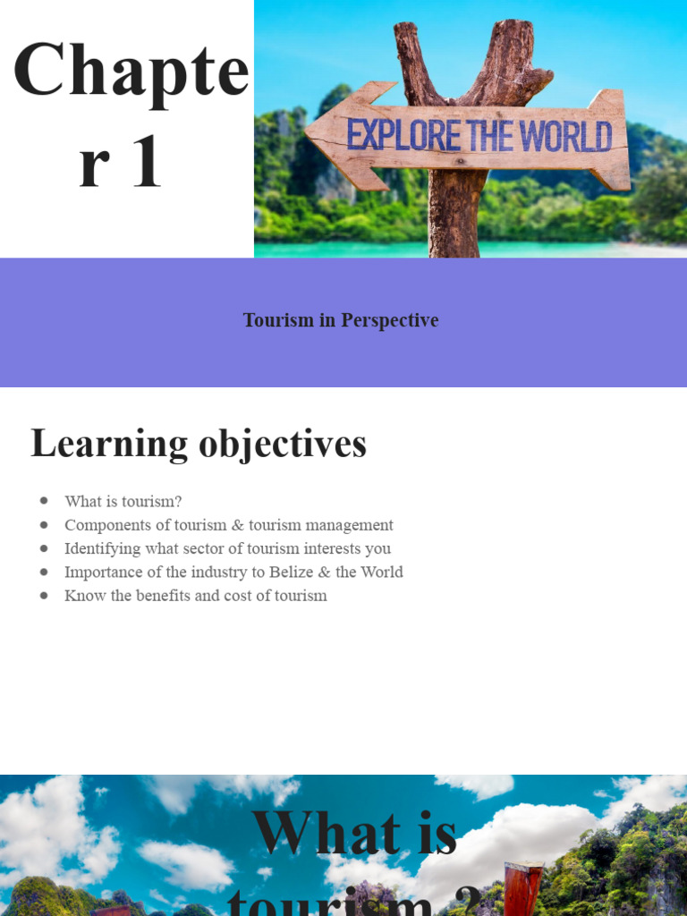 Intro To Tourism - Lecture 1 (Chapter 1) | PDF | Tourism | Infrastructure