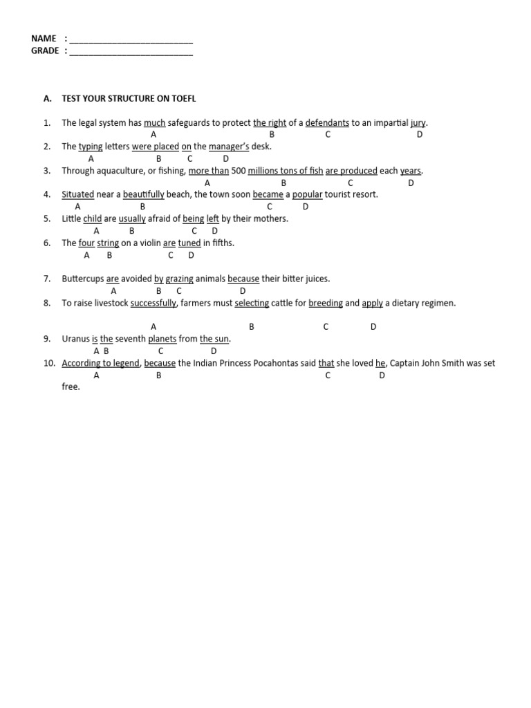 Latihan Soal TOEFL | PDF