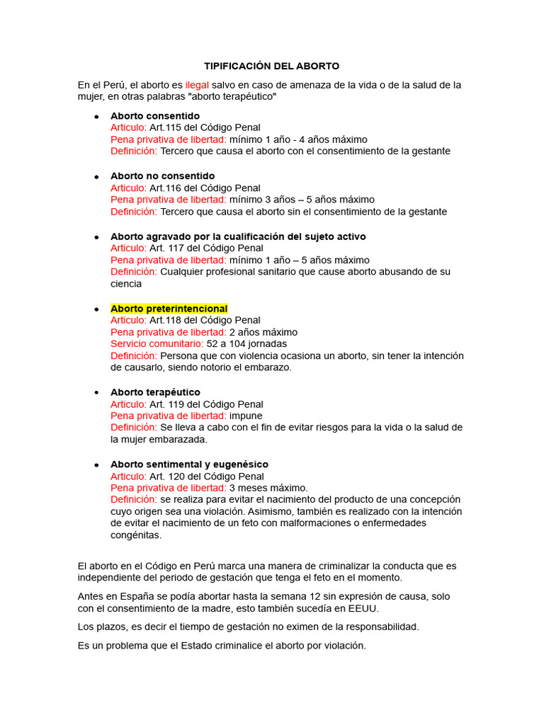 Aborto Consentido en el Perú | PDF | Aborto | El embarazo