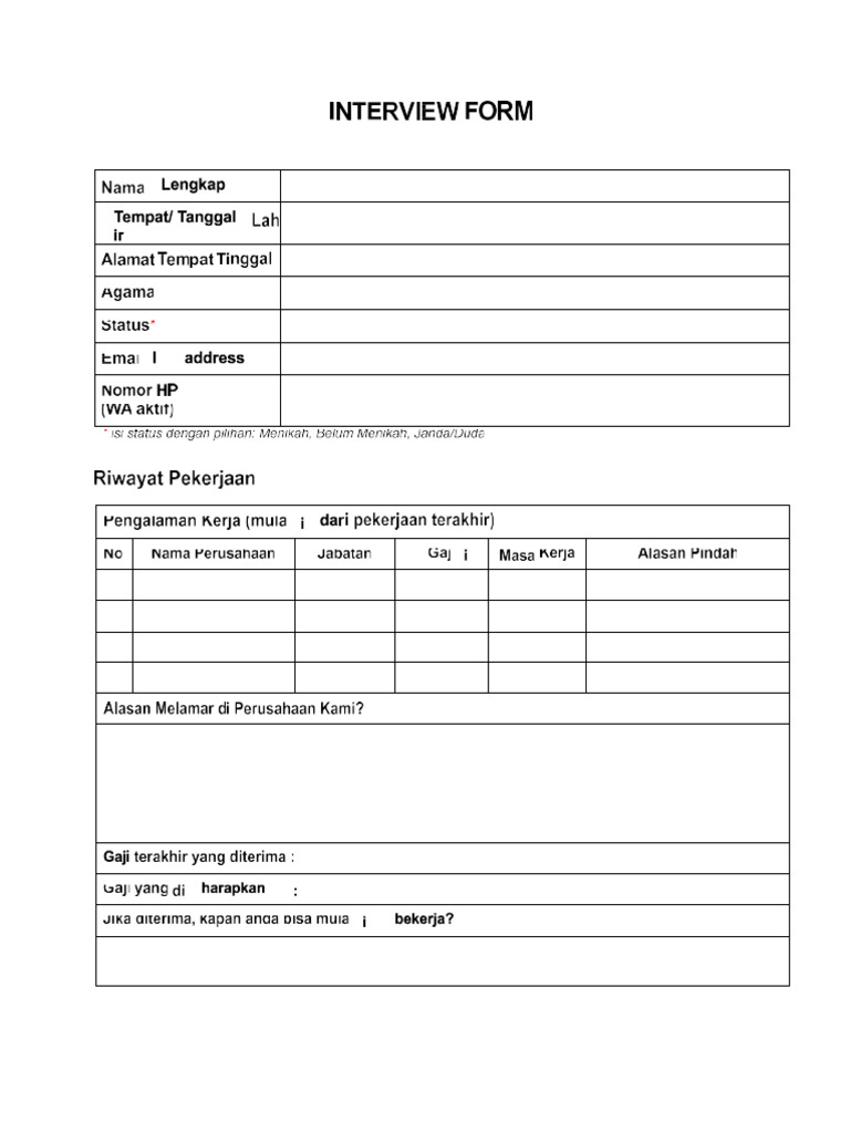 Interview Data Pdf
