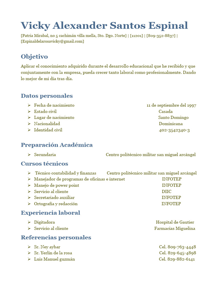 Curriculum de Vicky | PDF