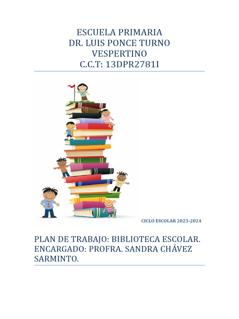 Plan Biblioteca | PDF | Biblioteca escolar | Cognición