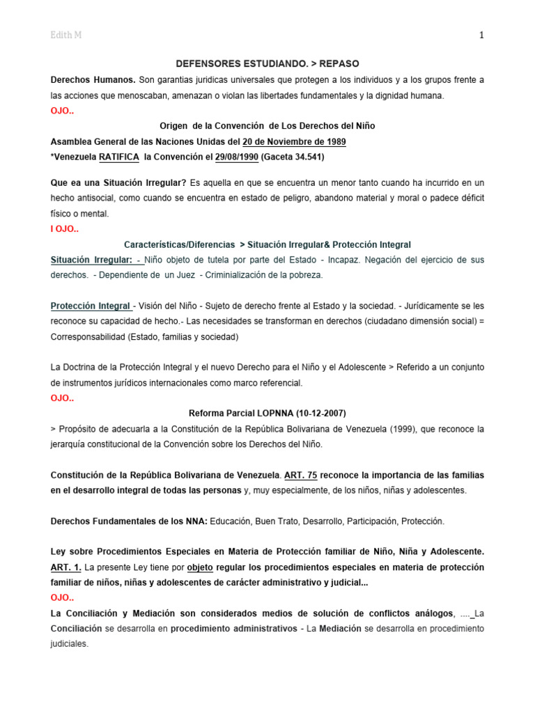 Guia Repaso Defensoria NNA Al 26.12.2022 Edith | PDF