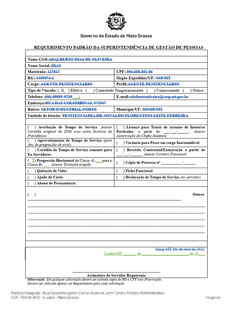 1 - Requerimento Padrão | PDF