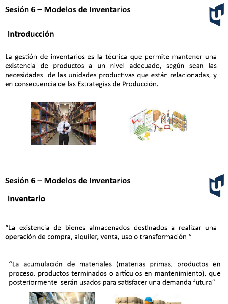 Sesión 6 - Modelos de Inventarios | PDF | Inventario | Business