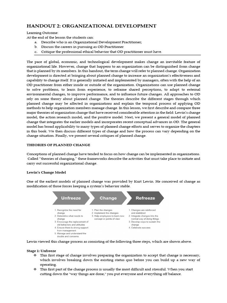 HANDOUT 2 in Organizational Development | PDF