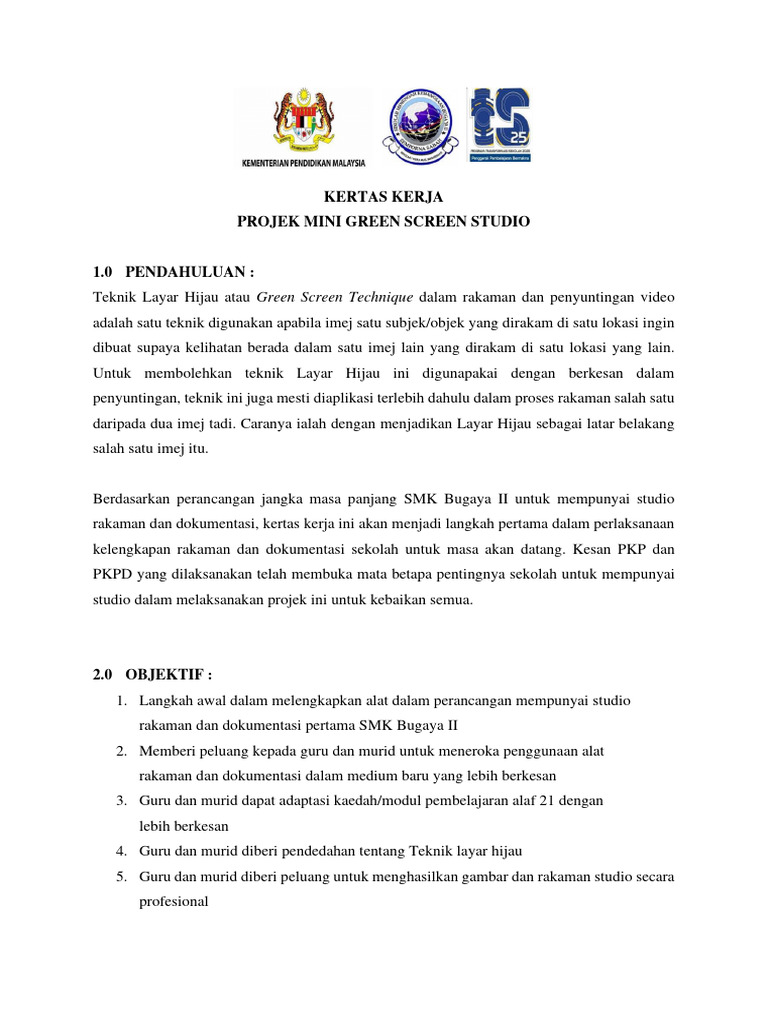 Mini Studio Green Screen SMK Bugaya II | PDF