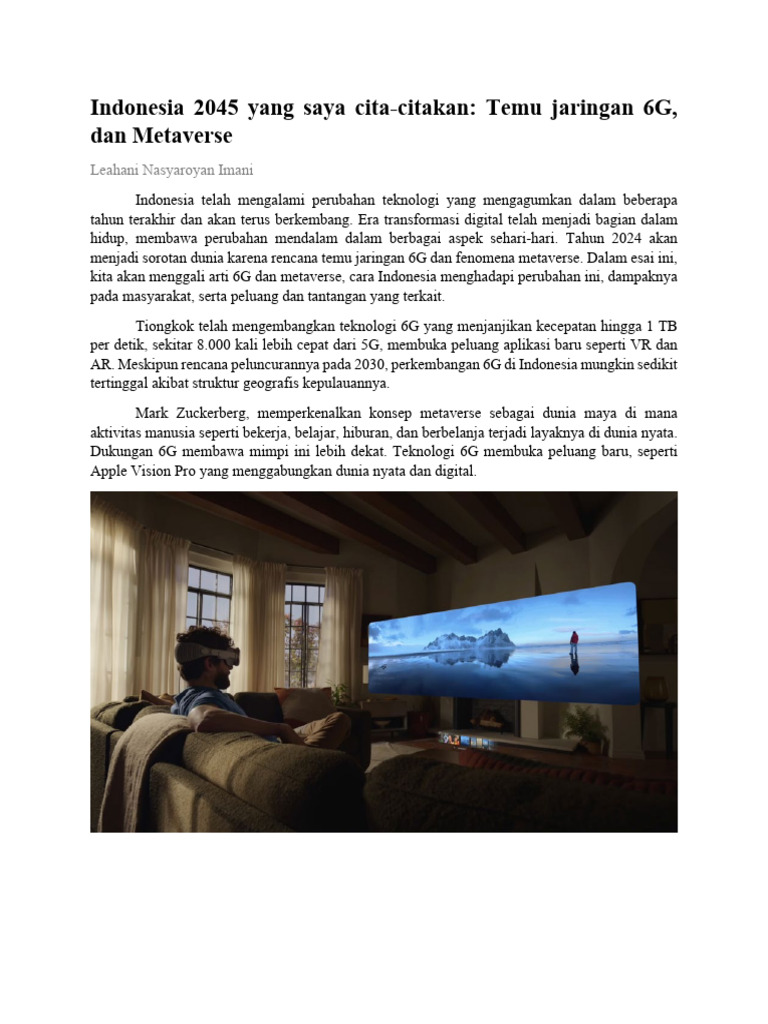 Temu Jaringan 6G Dan Metaverse (AR&VR) | PDF