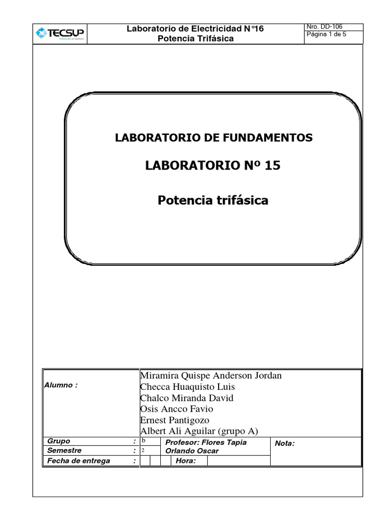 Lab15 Potencia Trifasica-1 2c23 B | PDF | Energia electrica | Electricidad