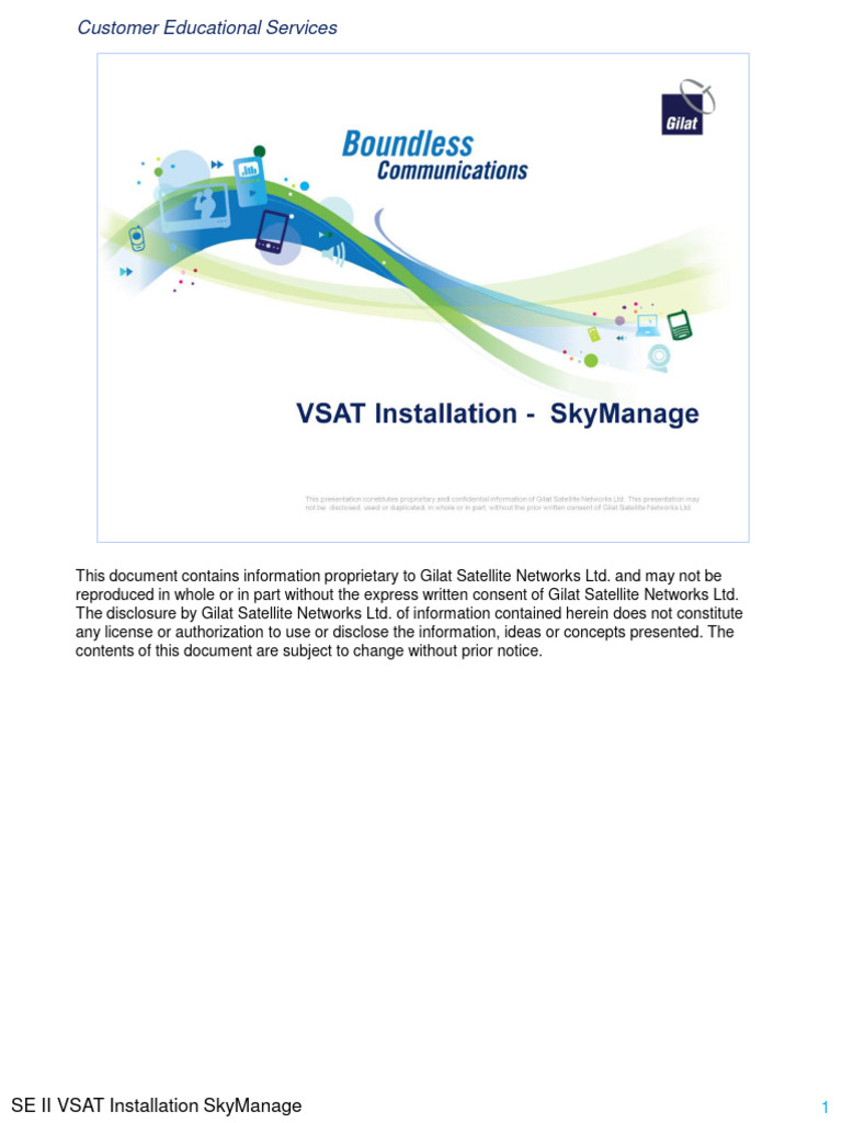 10 VSAT Installation SkyManage v6.5 T N | PDF | Very Small Aperture Terminal | Global ...