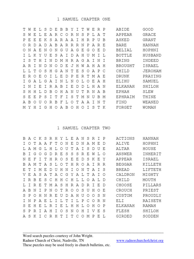 1samuel PUZZLE WORD SEARCH | PDF
