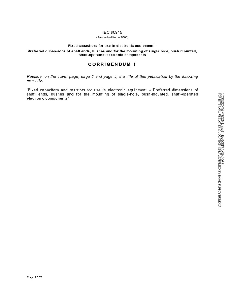 IEC 60915-2006 cor1-2007 | PDF