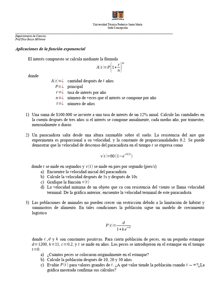 guia funcion exponencial y logaritmo | PDF | Decibel | Sonido