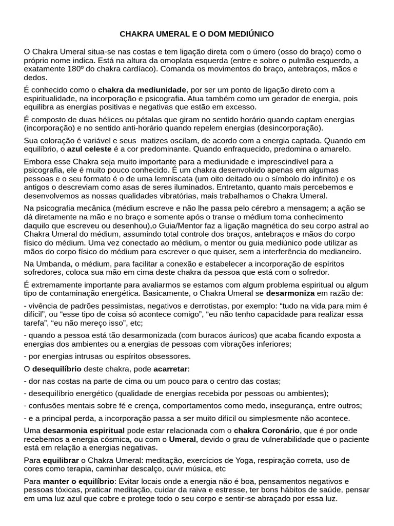 Chakra Umeral | PDF