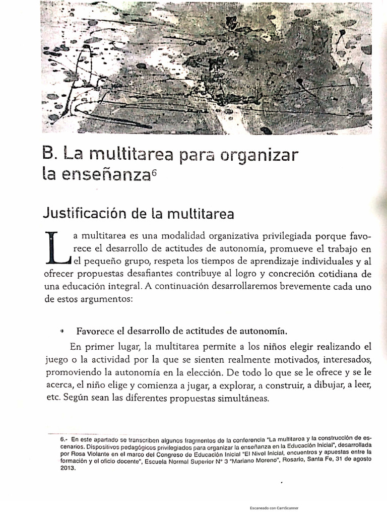 La Multitarea para Organizar La Enseñanza Nivel Inicial | PDF